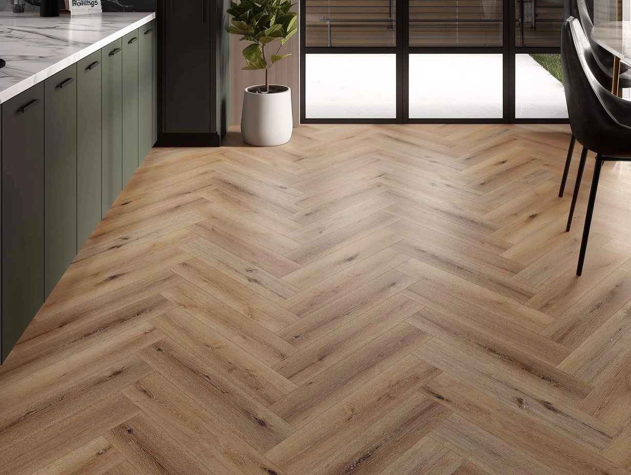 Lattia Nova Click Natural Cottage Oak Herringbone Click SPC Flooring ...