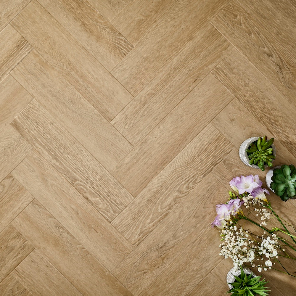 Elements Inspirations Herringbone Sandy Oak EIH01 Glue Down LVT Vinyl ...